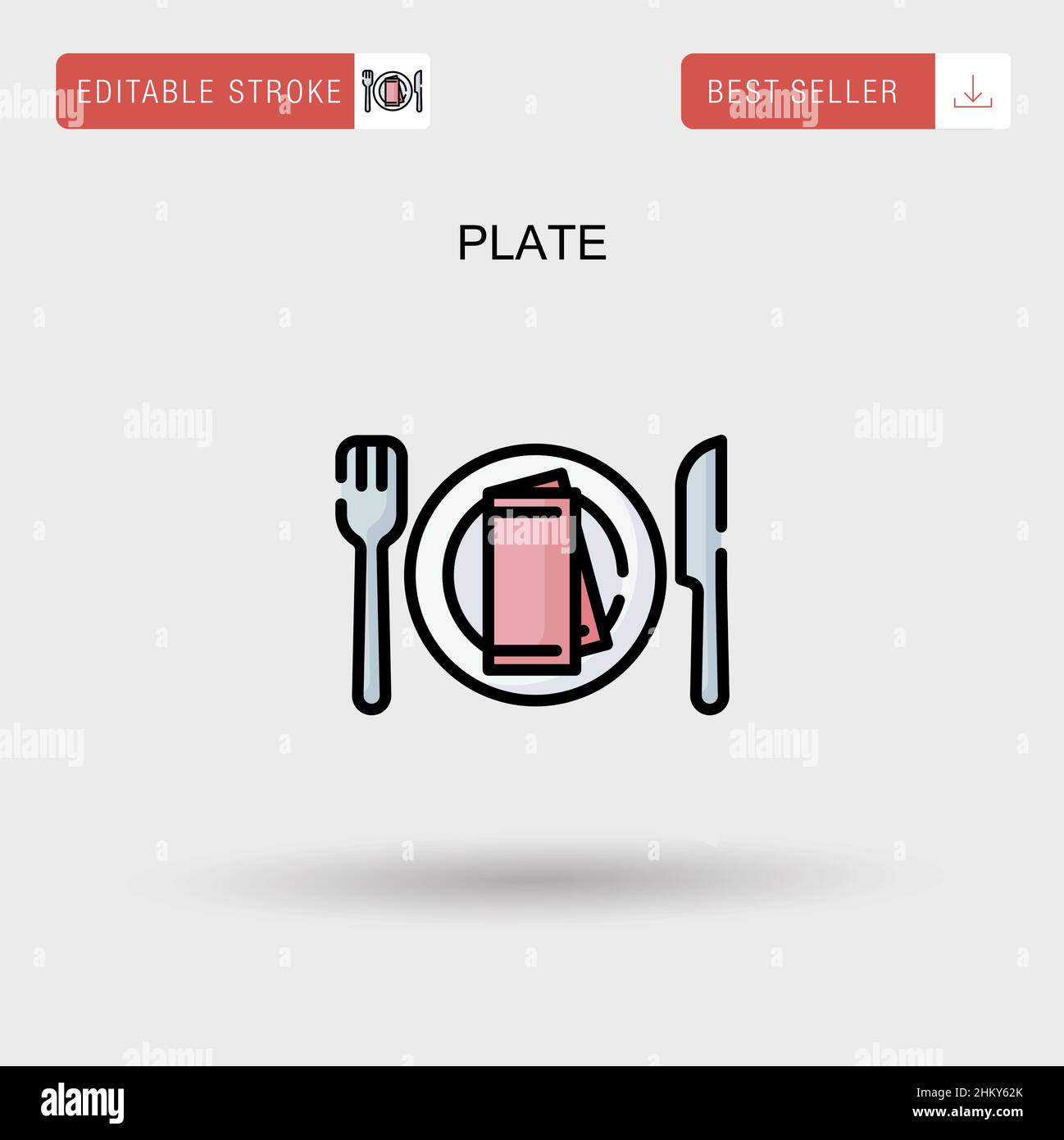 Plate Simple vector icon Stock Vector Image & Art - Alamy