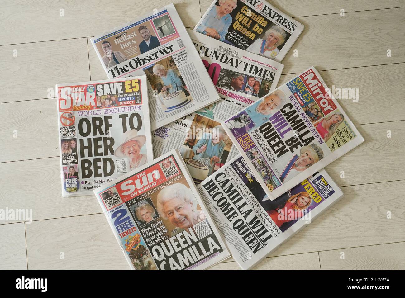 Front pages of the Sunday national papers featuring the announcement by ...