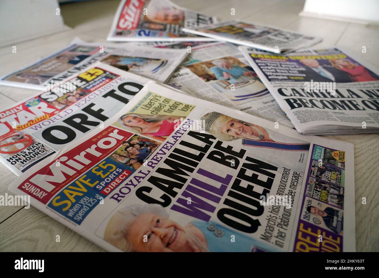Front pages of the Sunday national papers featuring the announcement by ...