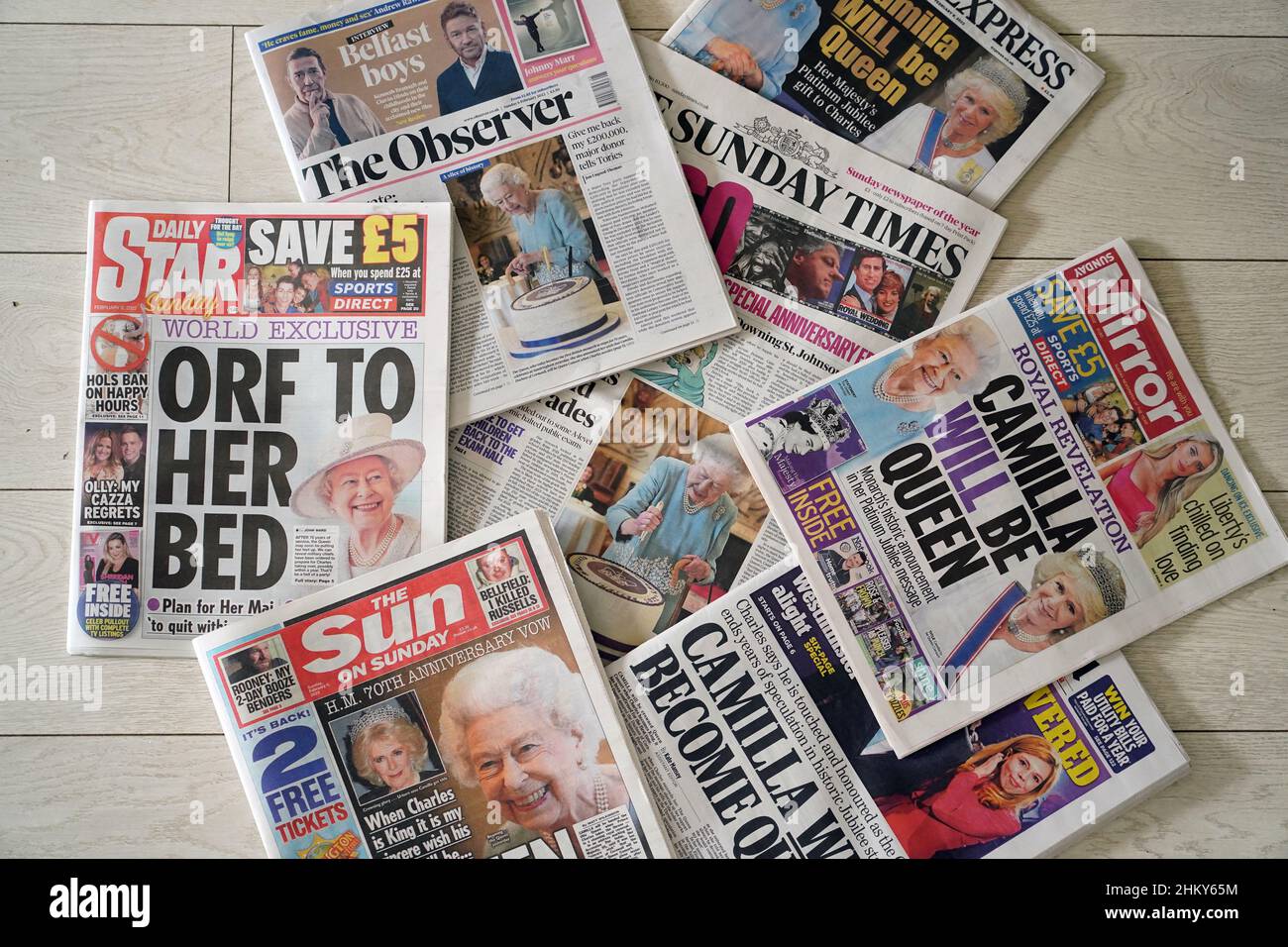 Front pages of the Sunday national papers featuring the announcement by ...