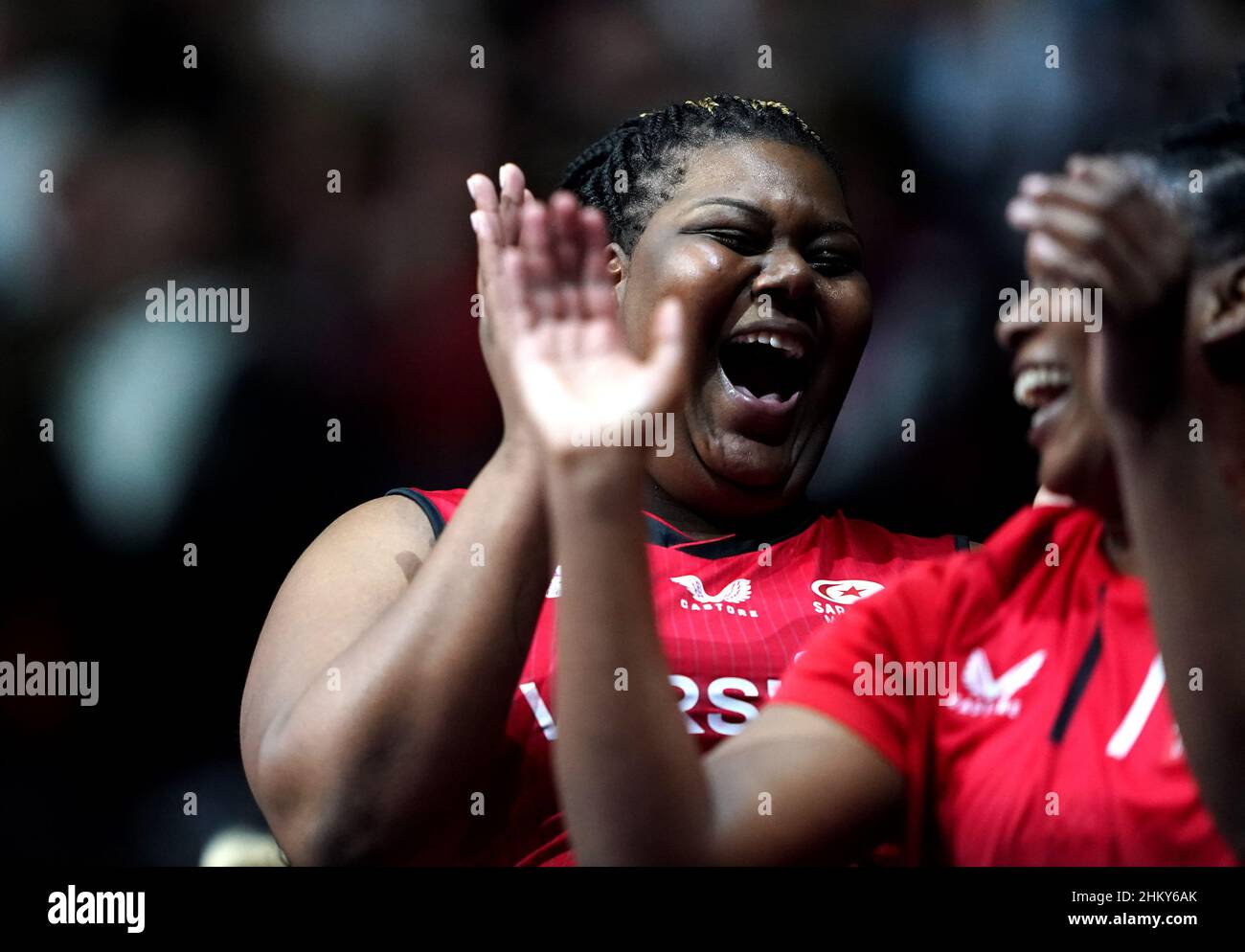 Saracens Mavericks’ Britney Clarke during the Vitality Netball ...