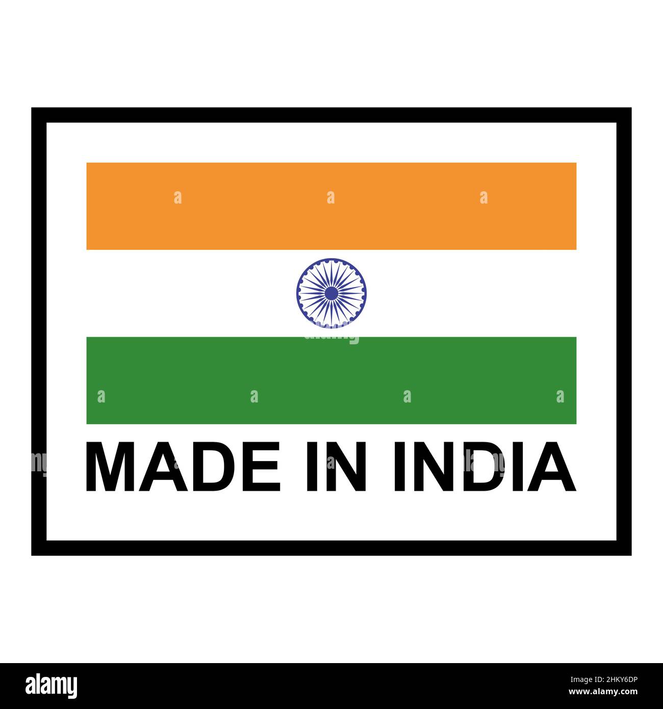 Made in India seal, product tag label sign, sticker quality stamp ...