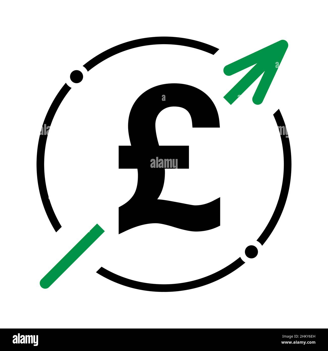 Cost symbol pound increase icon. Income vector symbol isolated on ...