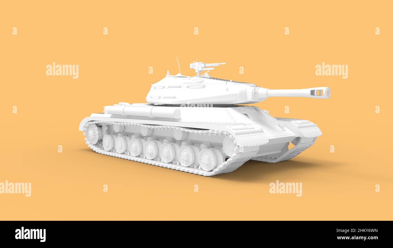 3D rendering of a battle tank, armored world war 2 military vehicle ...