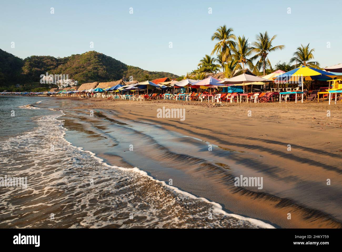 Beach Restaurant. Manzanillo beach. Pacific Ocean. Colima. Mexico ...