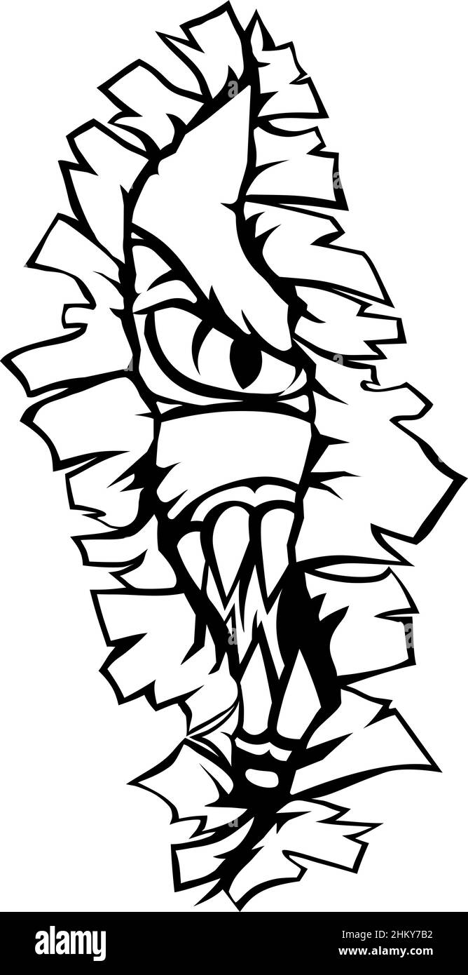 Monster Tearing A Rip Through the Background Stock Vector Image & Art ...