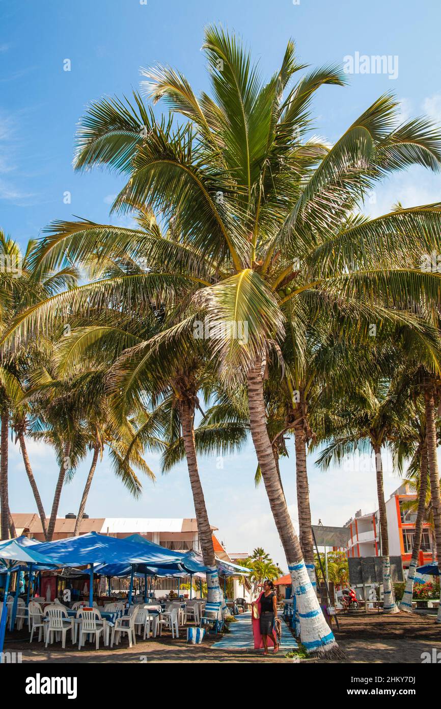 Beach Restaurant. Manzanillo beach. Pacific Ocean. Colima. Mexico ...