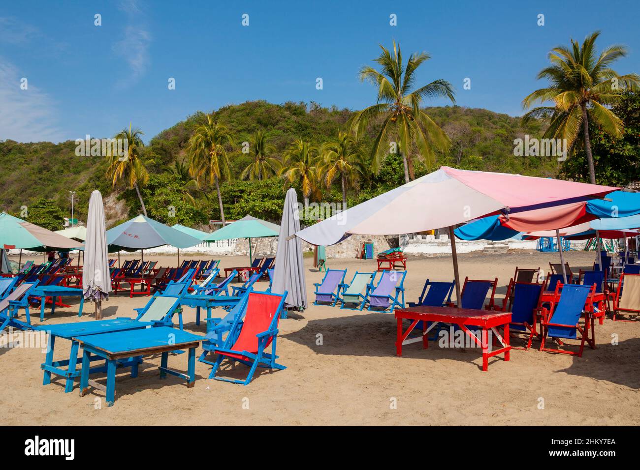 Beach Restaurant. Manzanillo beach. Pacific Ocean. Colima. Mexico ...