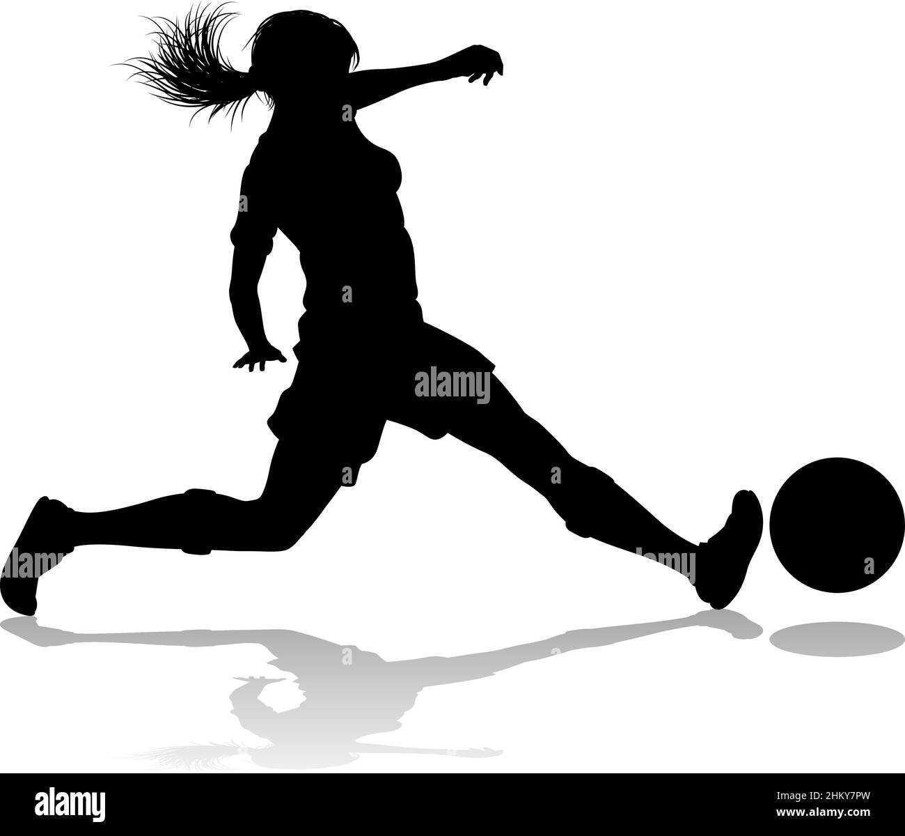 Female Soccer Football Player Woman Silhouette Stock Vector Image & Art ...