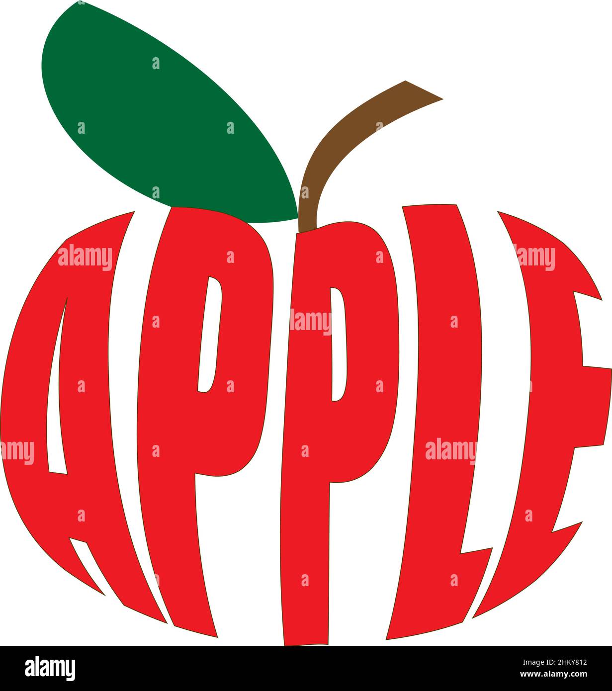 apple vector illustration of letters inscribed in the shape of an apple ...