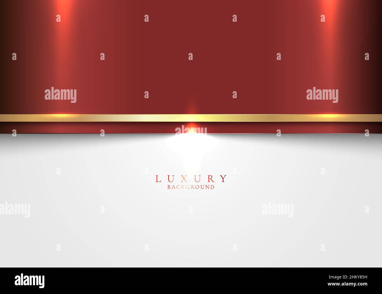 Abstract elegant template red shiny metallic stripes with golden lines ...