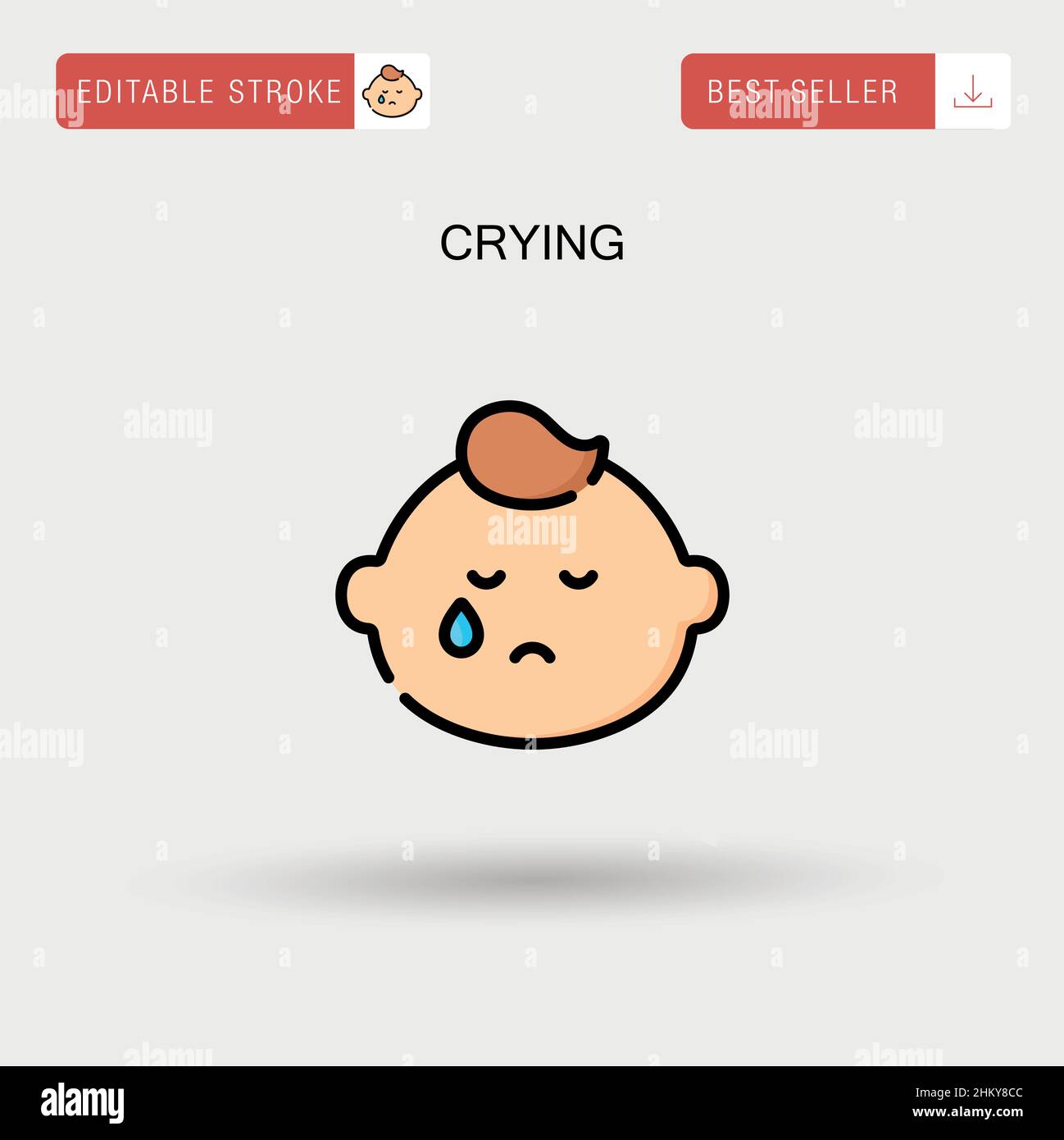 Crying Simple vector icon Stock Vector Image & Art - Alamy