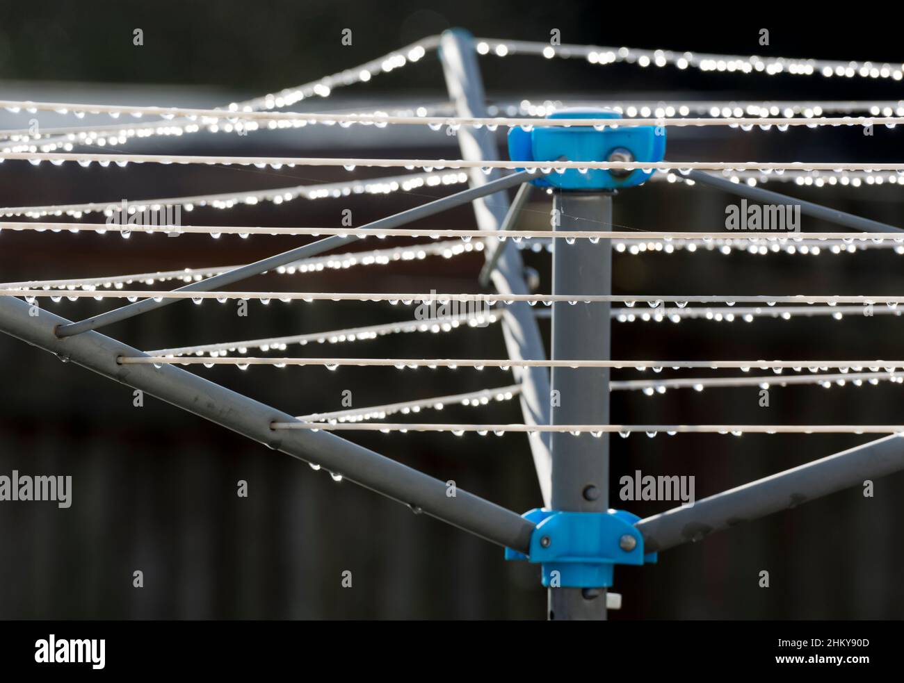 Rain droplets on a rotary washing dryer Stock Photo - Alamy
