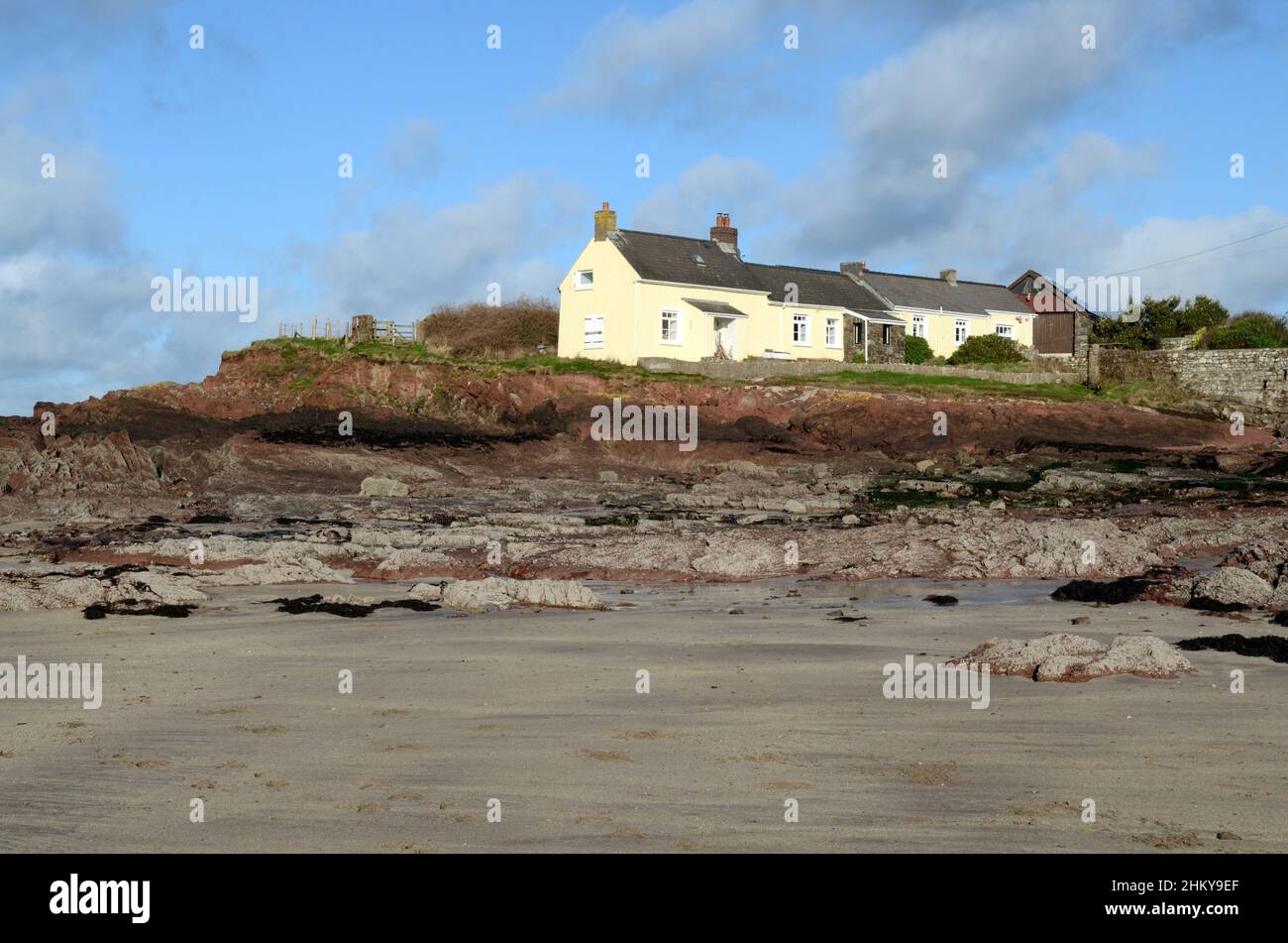Traditional Welsh cottages St Brides haven Beach Pembrokeshire Coast ...