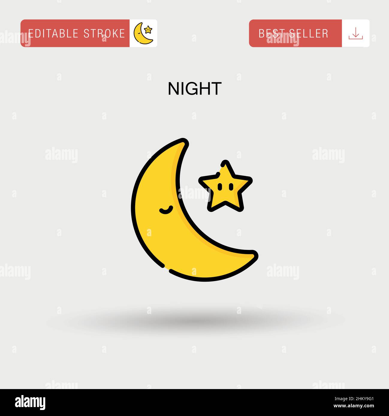 Night Simple vector icon Stock Vector Image & Art - Alamy