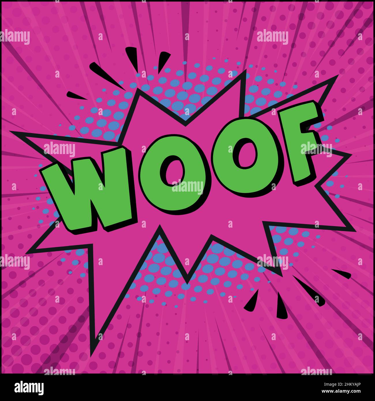 Comic lettering WOOF on white background - Vector illustration Stock ...