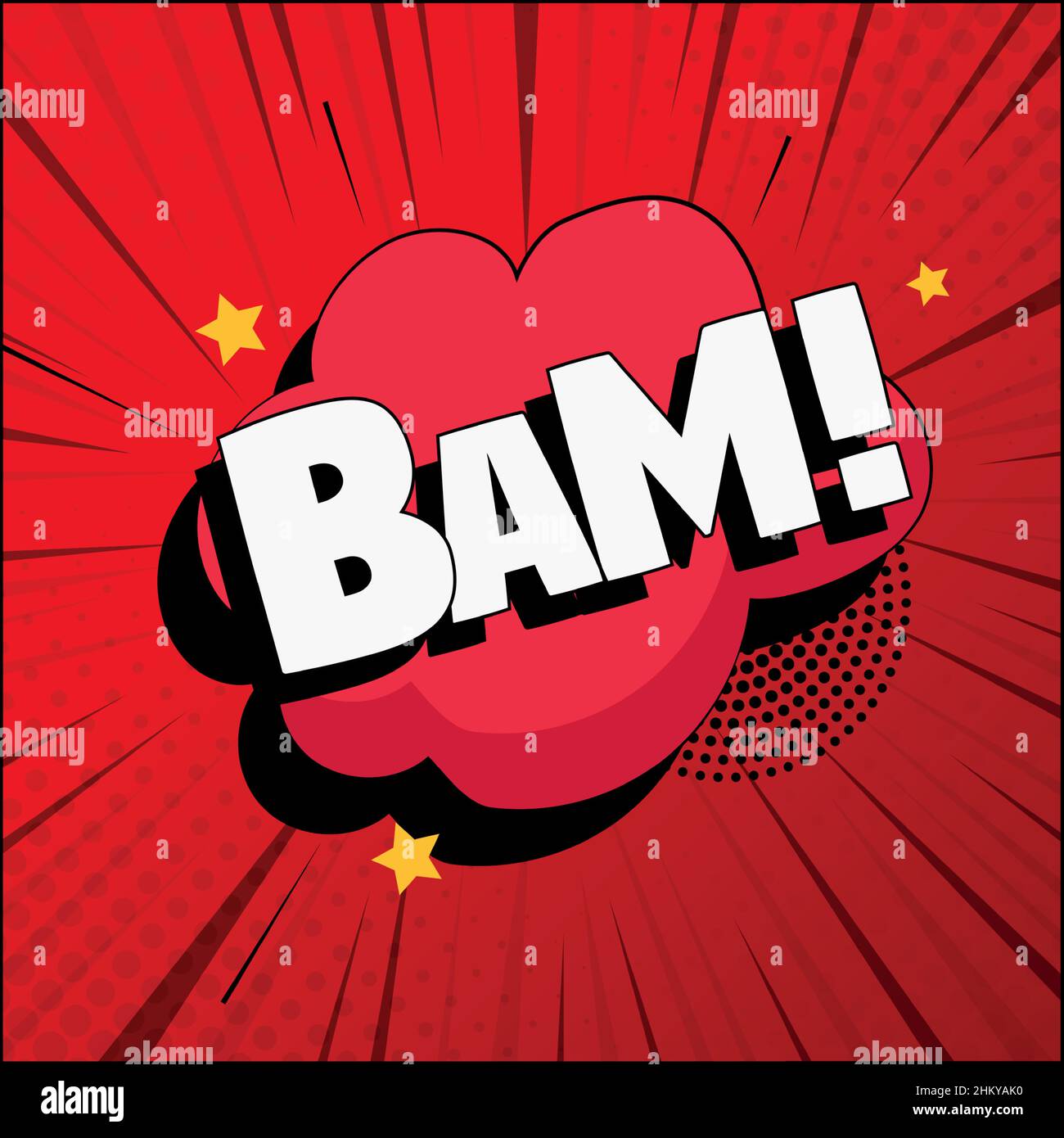 Comic lettering BAM on white background - Vector illustration Stock ...