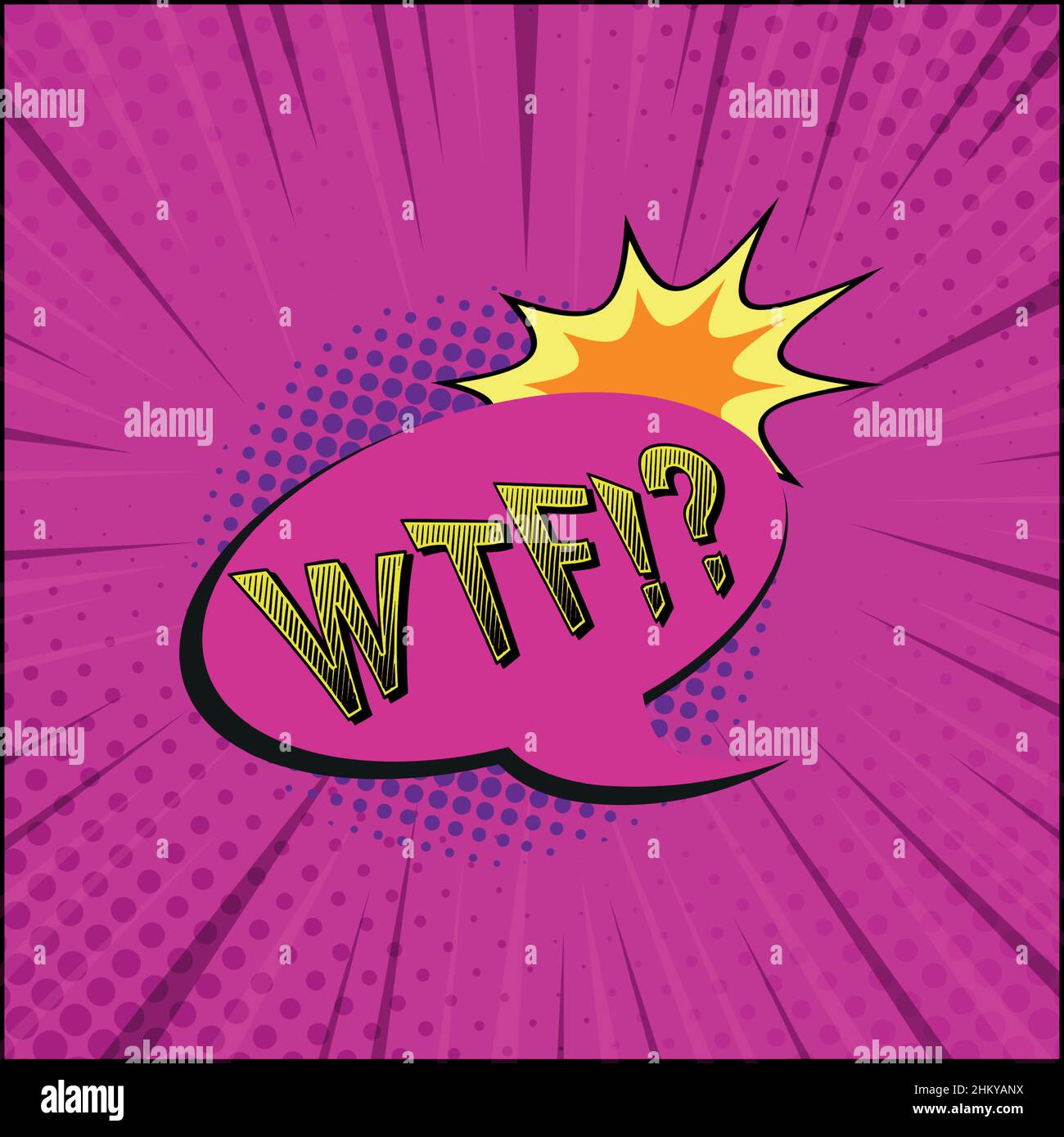 Comic lettering WTF on white background - Vector illustration Stock ...