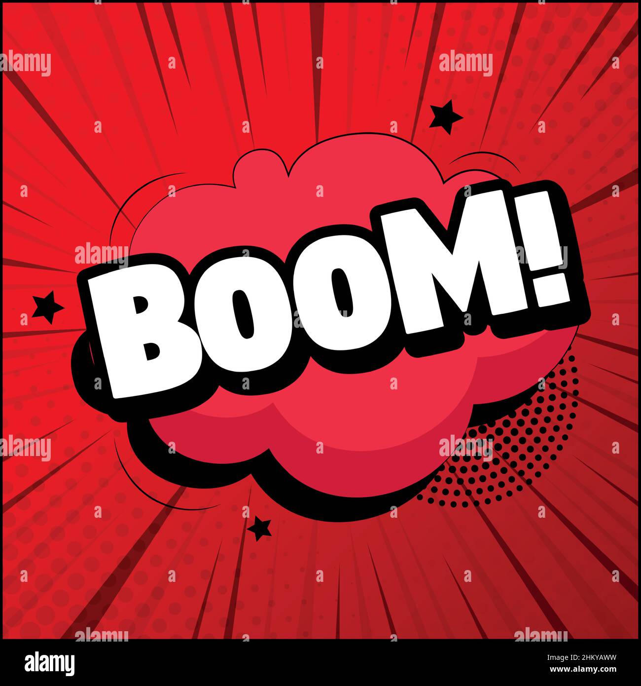Comic lettering BOOM on white background - Vector illustration Stock ...