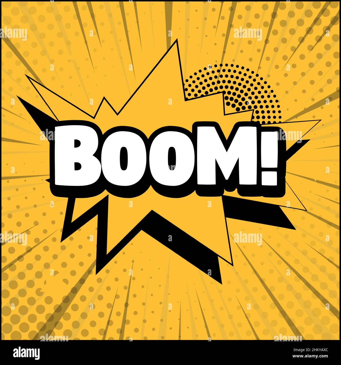 Comic lettering BOOM on white background - Vector illustration Stock ...