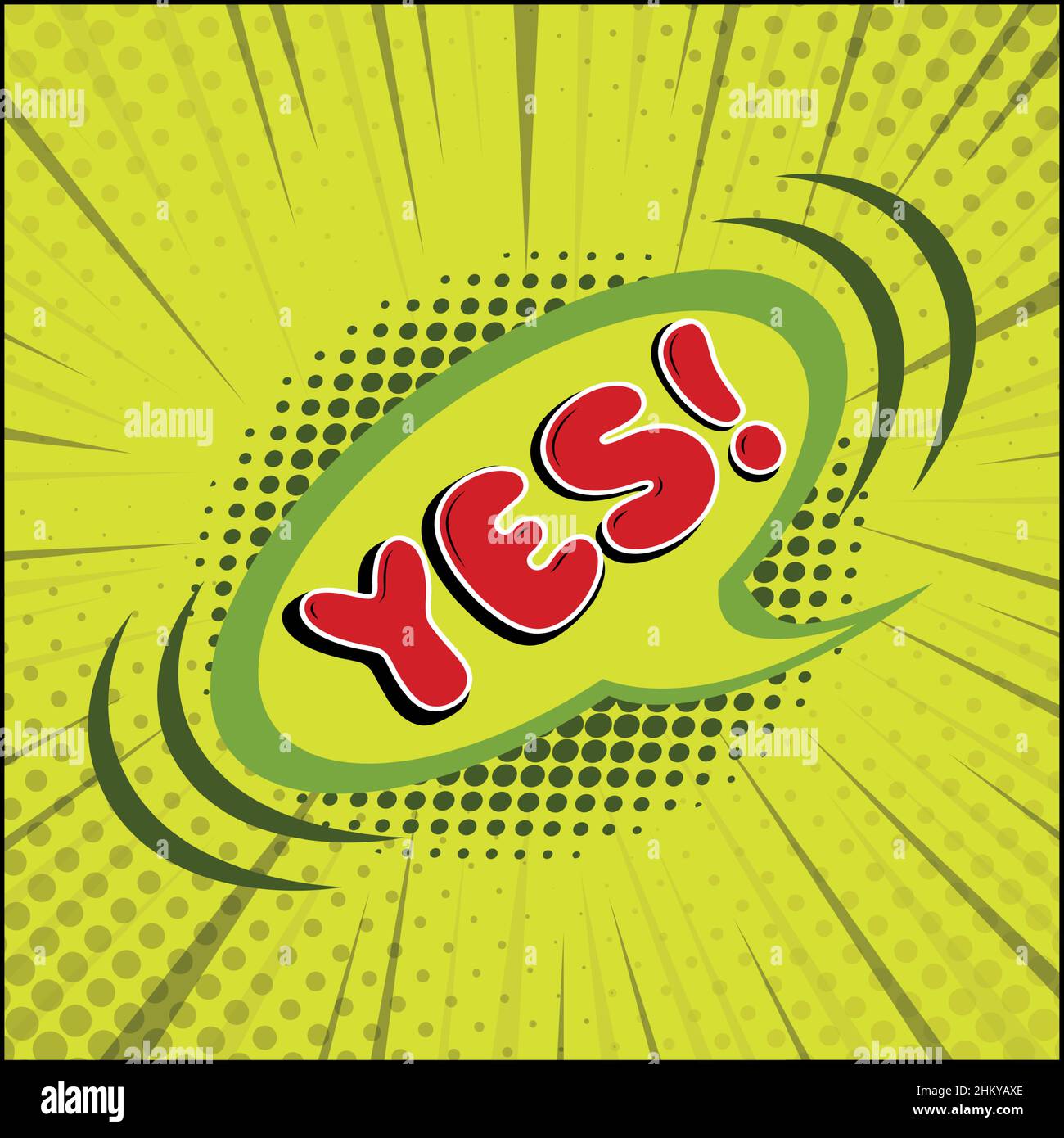 Comic lettering YES on white background - Vector illustration Stock ...