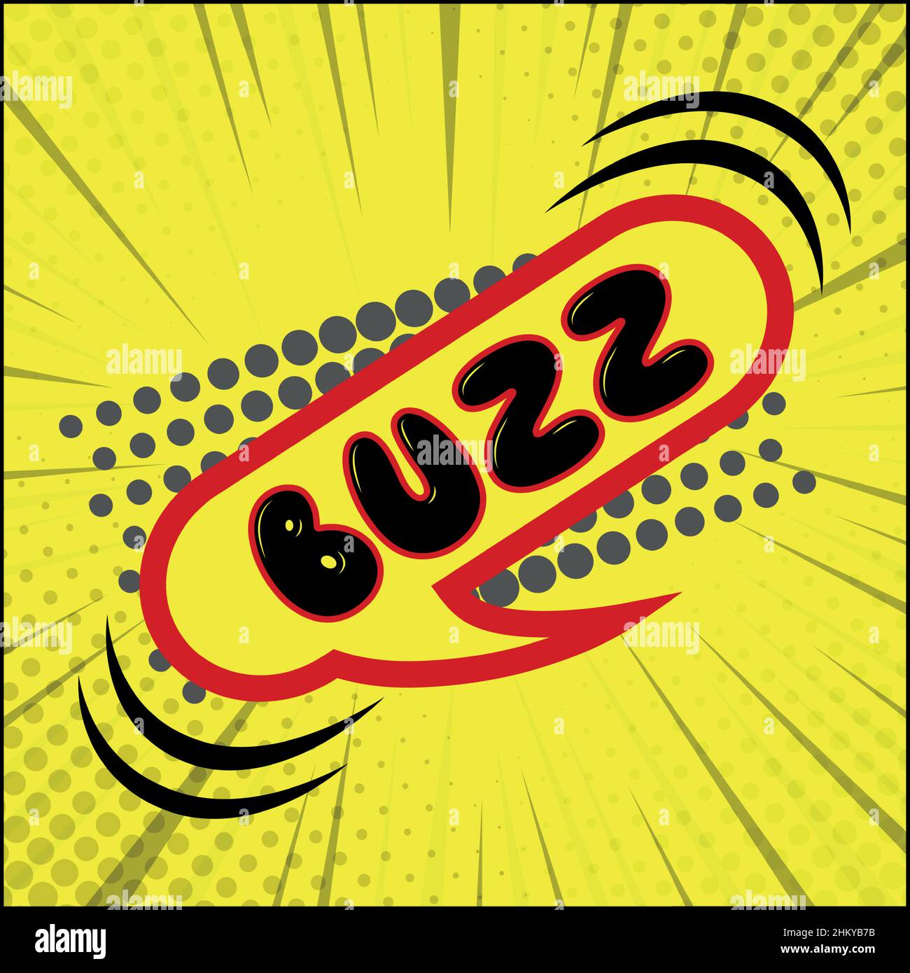 Comic lettering BUZZ on white background - Vector illustration Stock ...
