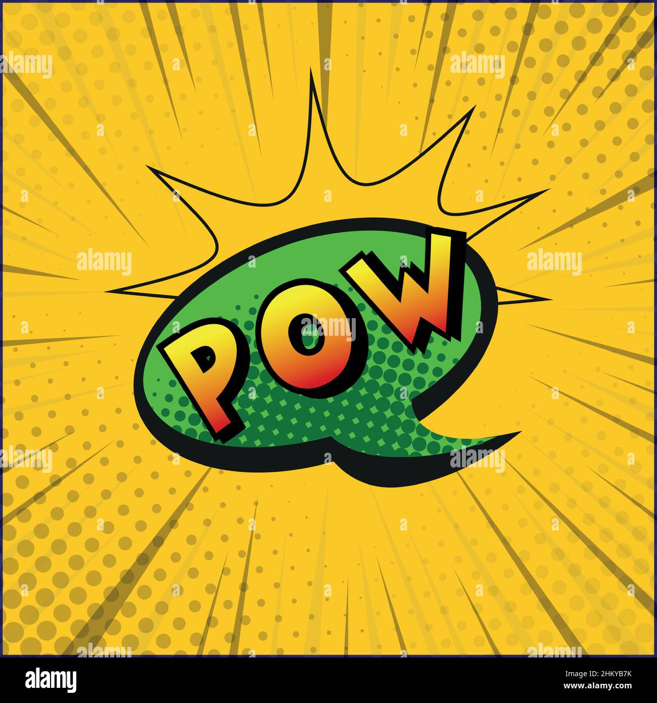 Comic lettering POW on white background - Vector illustration Stock ...