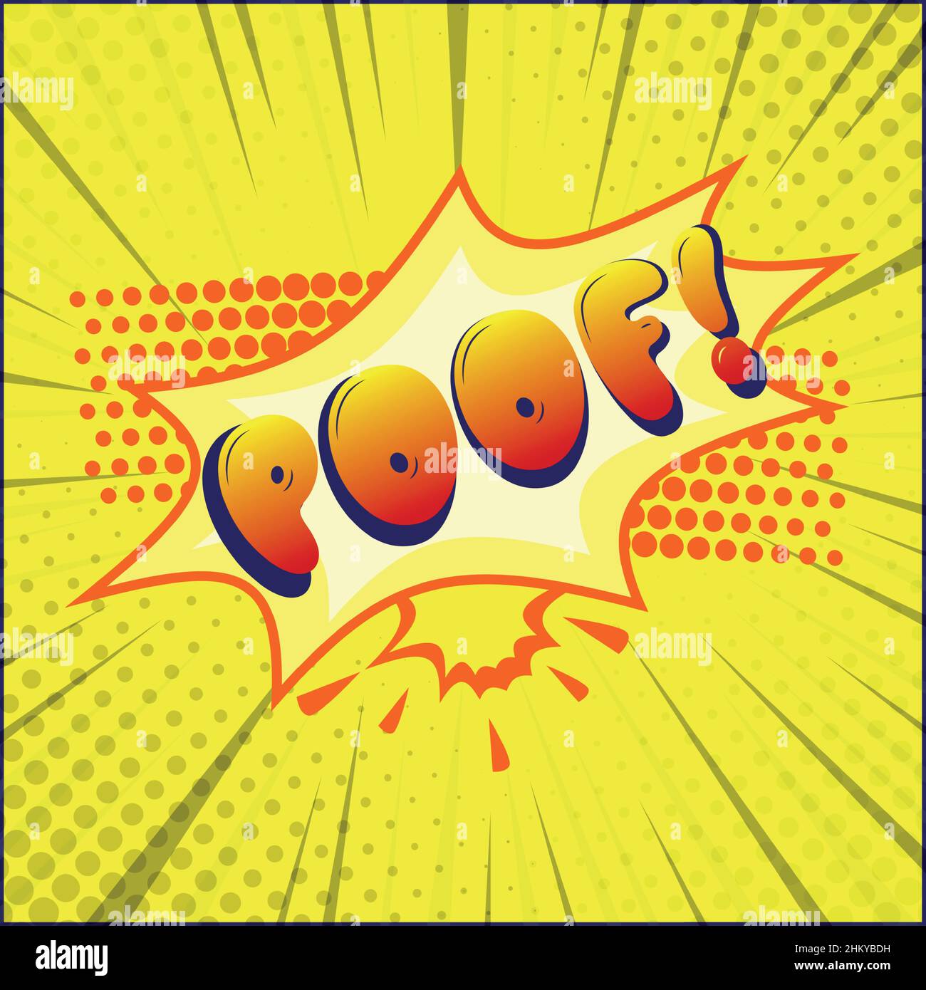 Comic lettering POOF on white background - Vector illustration Stock ...