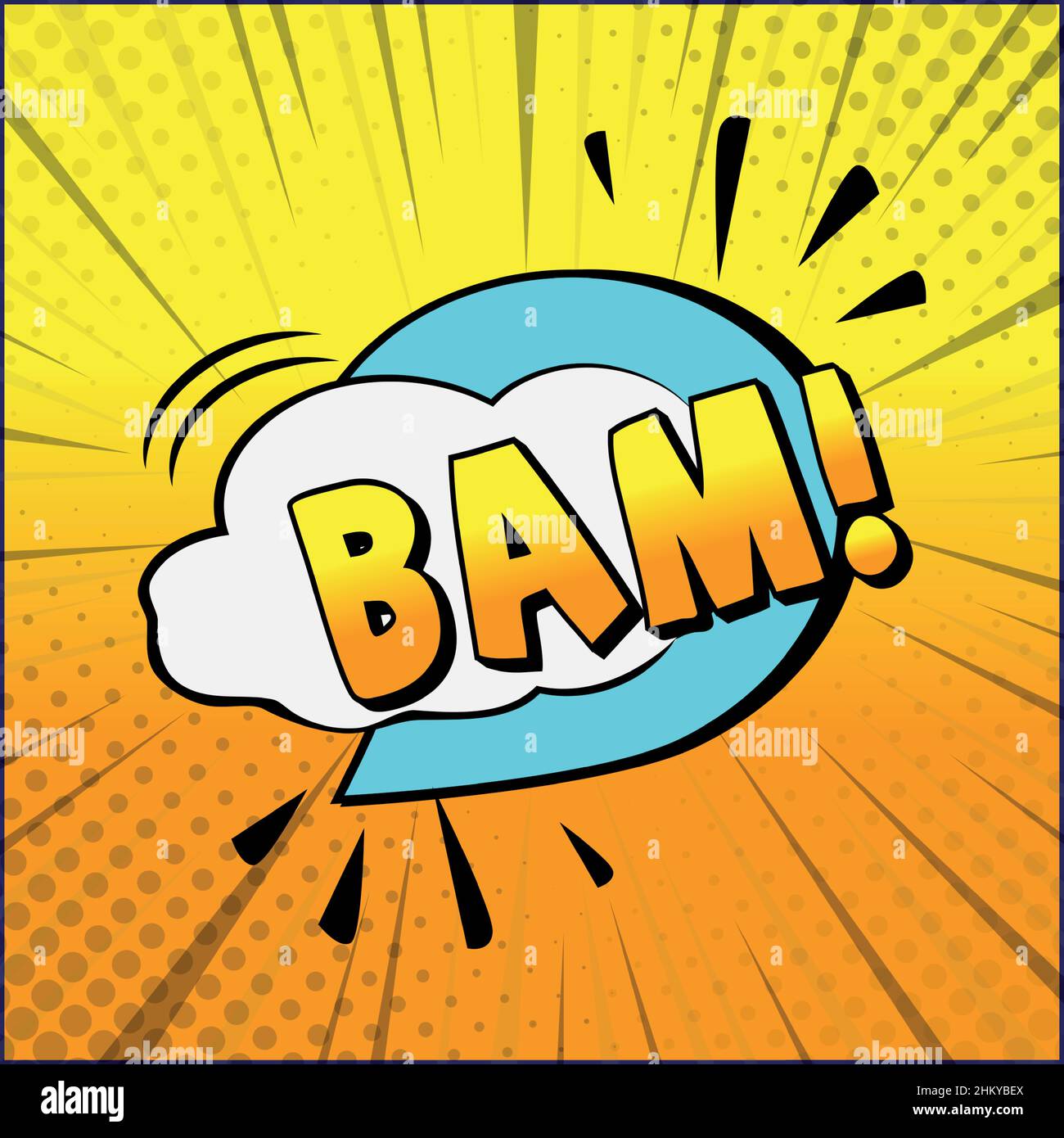 Comic lettering BAM on white background - Vector illustration Stock ...