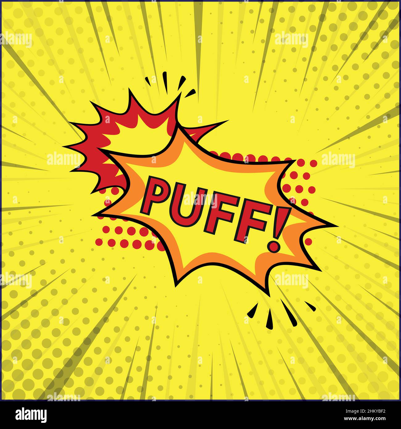 Comic lettering PUFF on white background - Vector illustration Stock ...