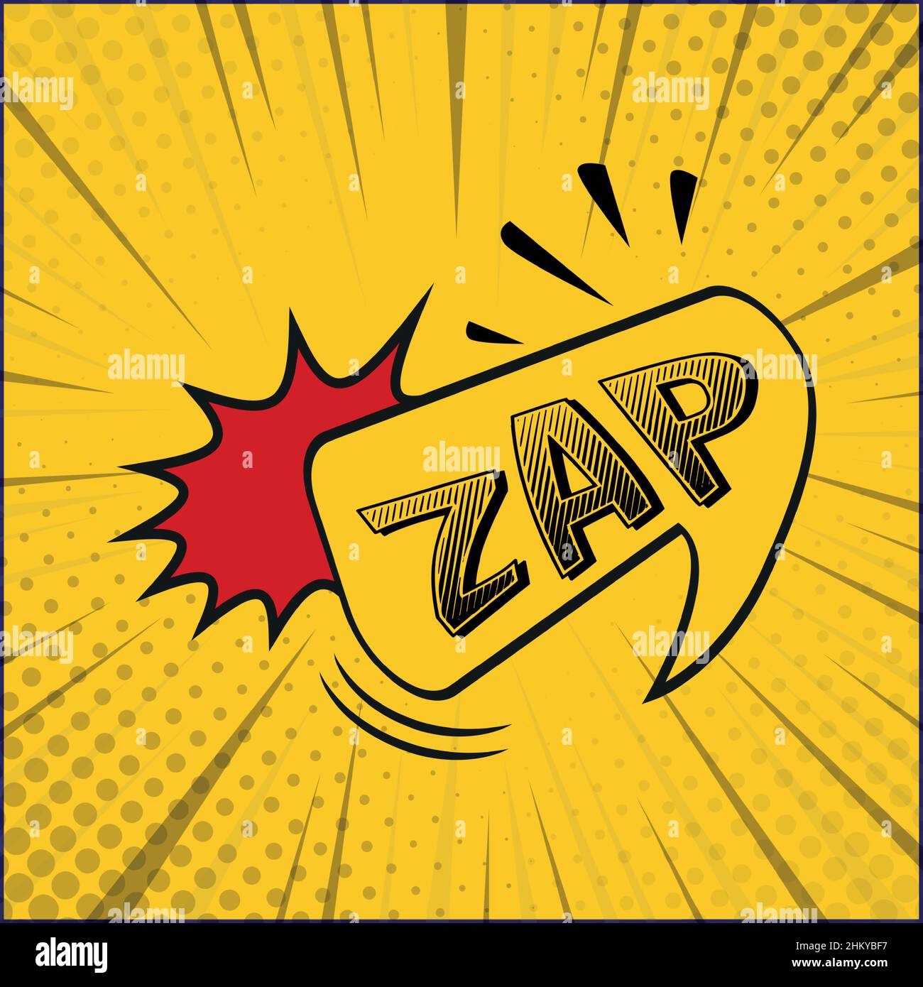 Comic lettering ZAP on white background - Vector illustration Stock ...