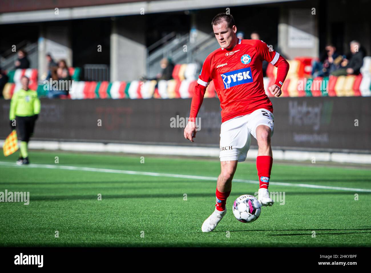 Silkeborg, Denmark. 05th, February 2022. Lukas Engel (29) of Silkeborg ...