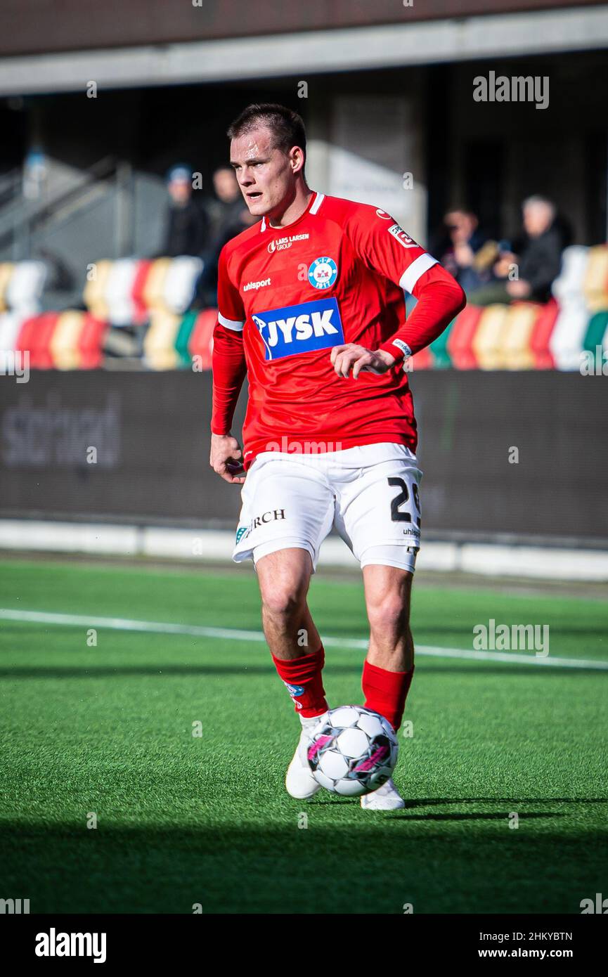 Silkeborg, Denmark. 05th, February 2022. Lukas Engel (29) of Silkeborg ...