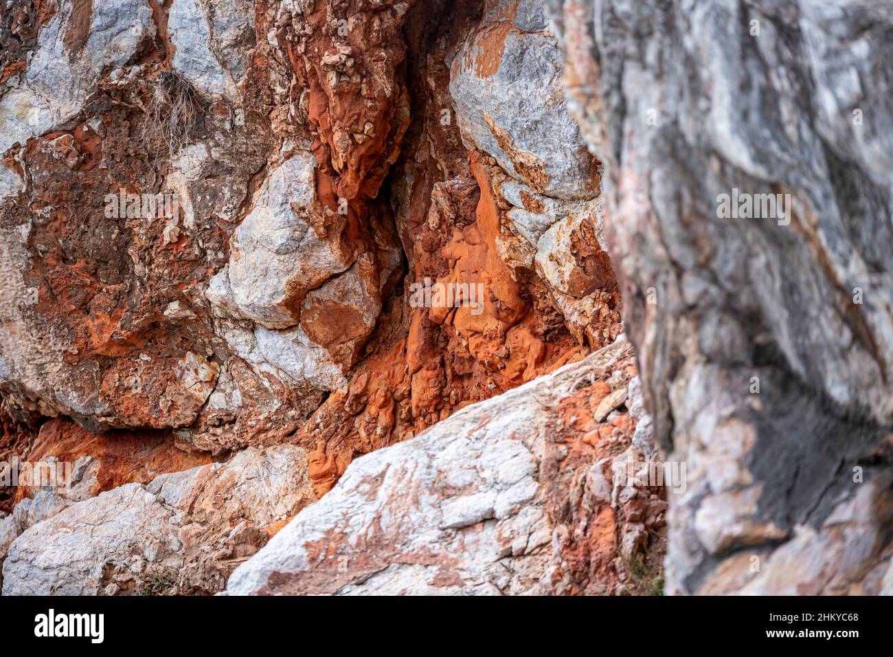 Close up look of a large rock formation and it's texture Stock Photo ...