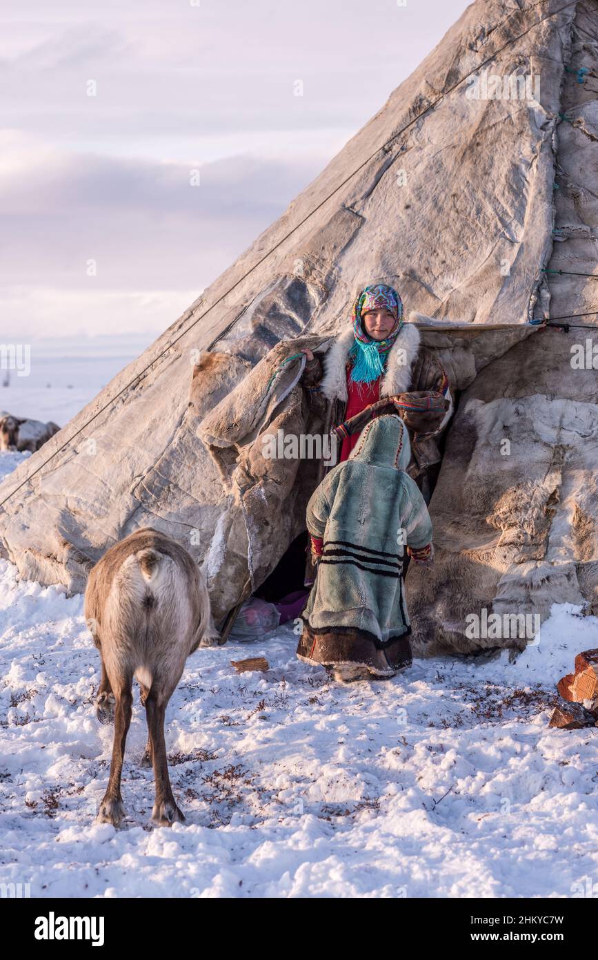 Samoyed woman in traditional clothes hi-res stock photography and ...