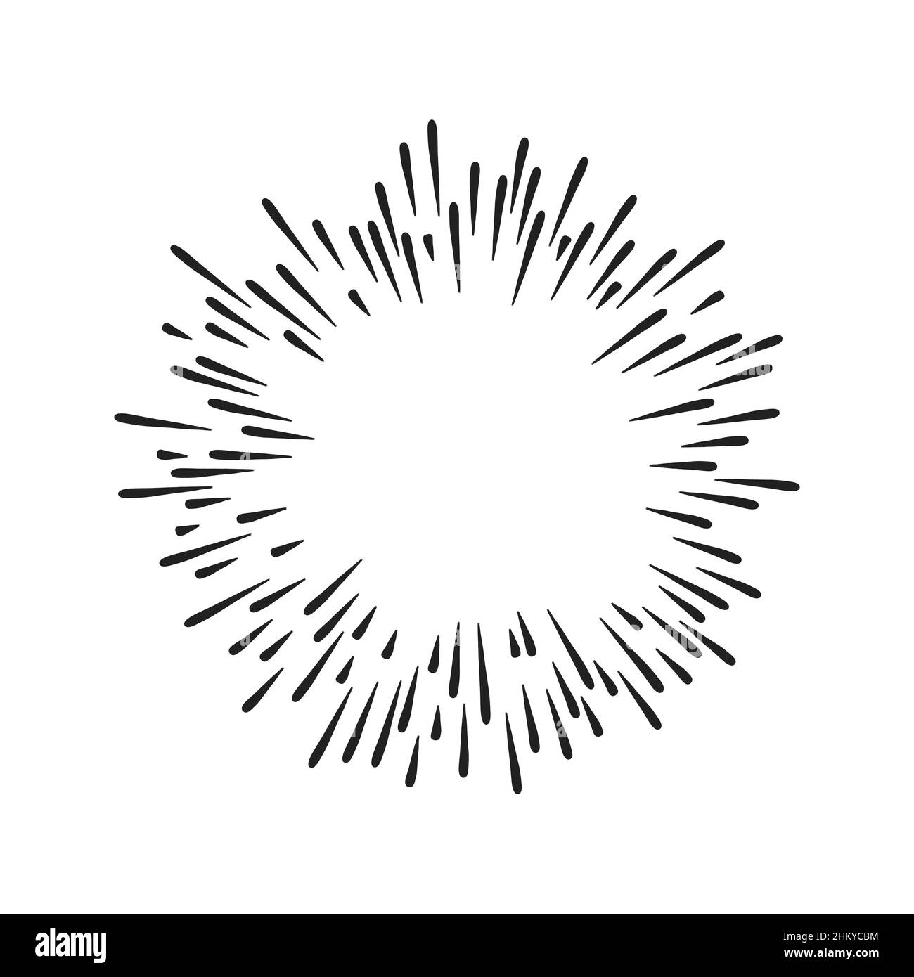 Hand drawn starburst doodle explosion vector illustration isolated on ...