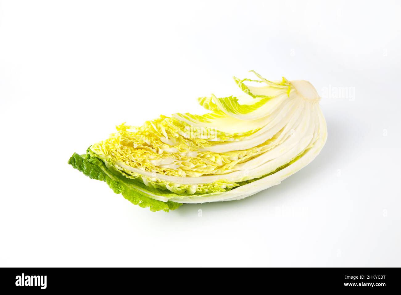 a quarter of Chinese cabbage cut isolated on white background Stock ...