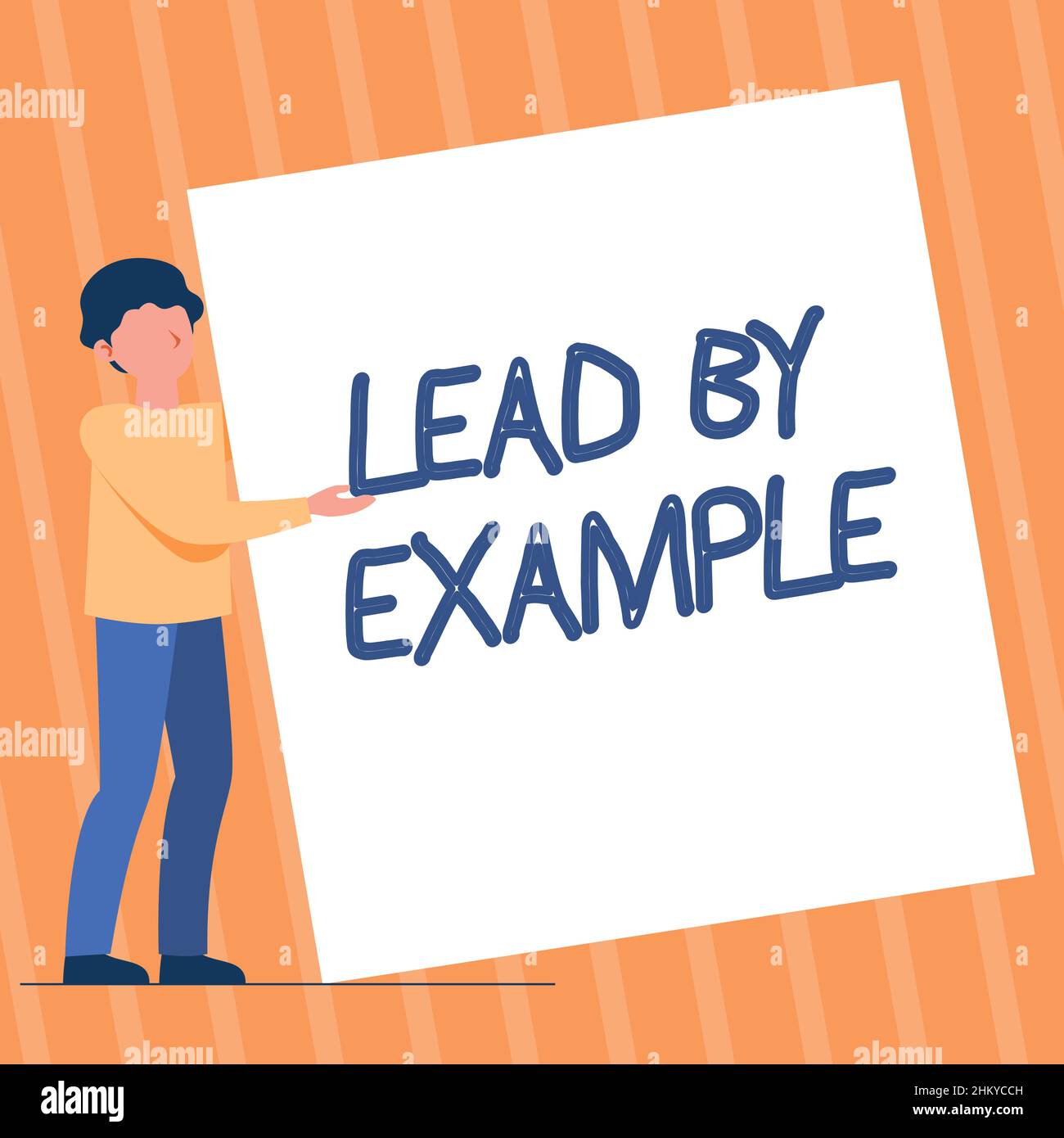 Hand writing sign Lead By Example. Business concept Be a mentor leader ...