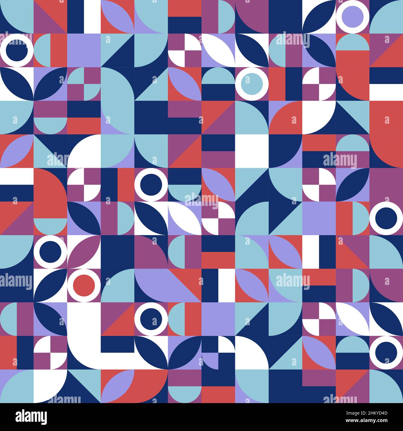 Bauhaus seamless retro pattern. Vintage tile abstract background ...