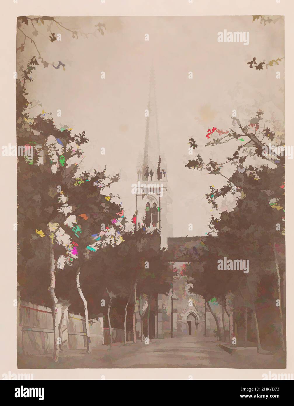 Art inspired by Exterior of a church with Gothic spire, 1851 - 1900 ...