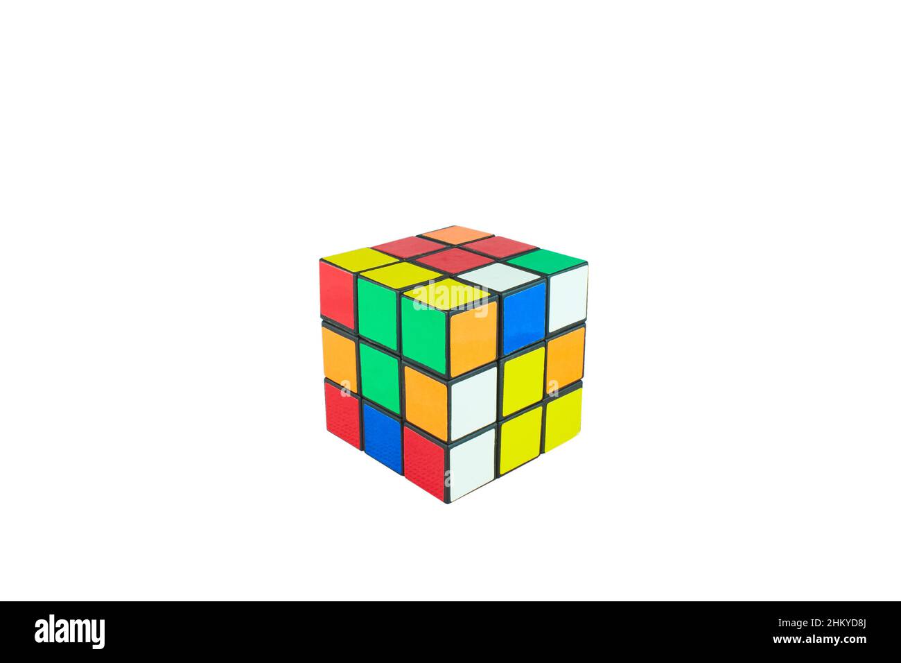 Rubik's cube on white background Stock Photo - Alamy