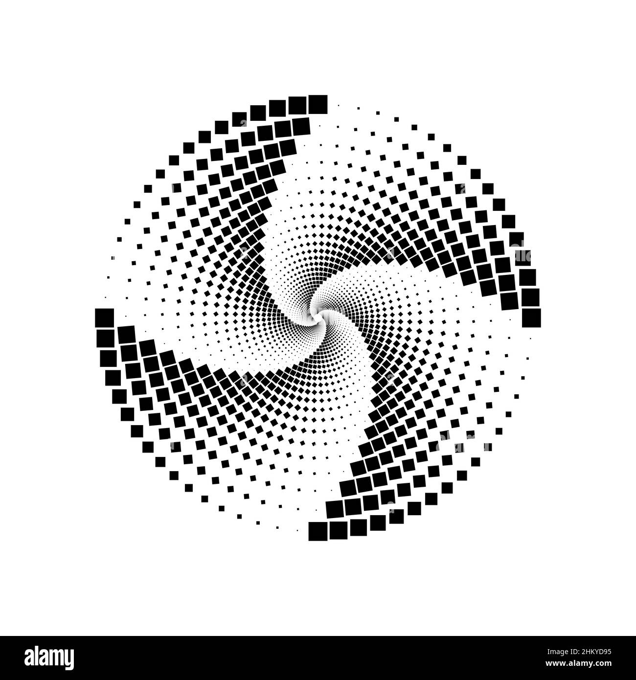 Vortex element, geometric halftone pattern. Whirlpool, spiral circle ...