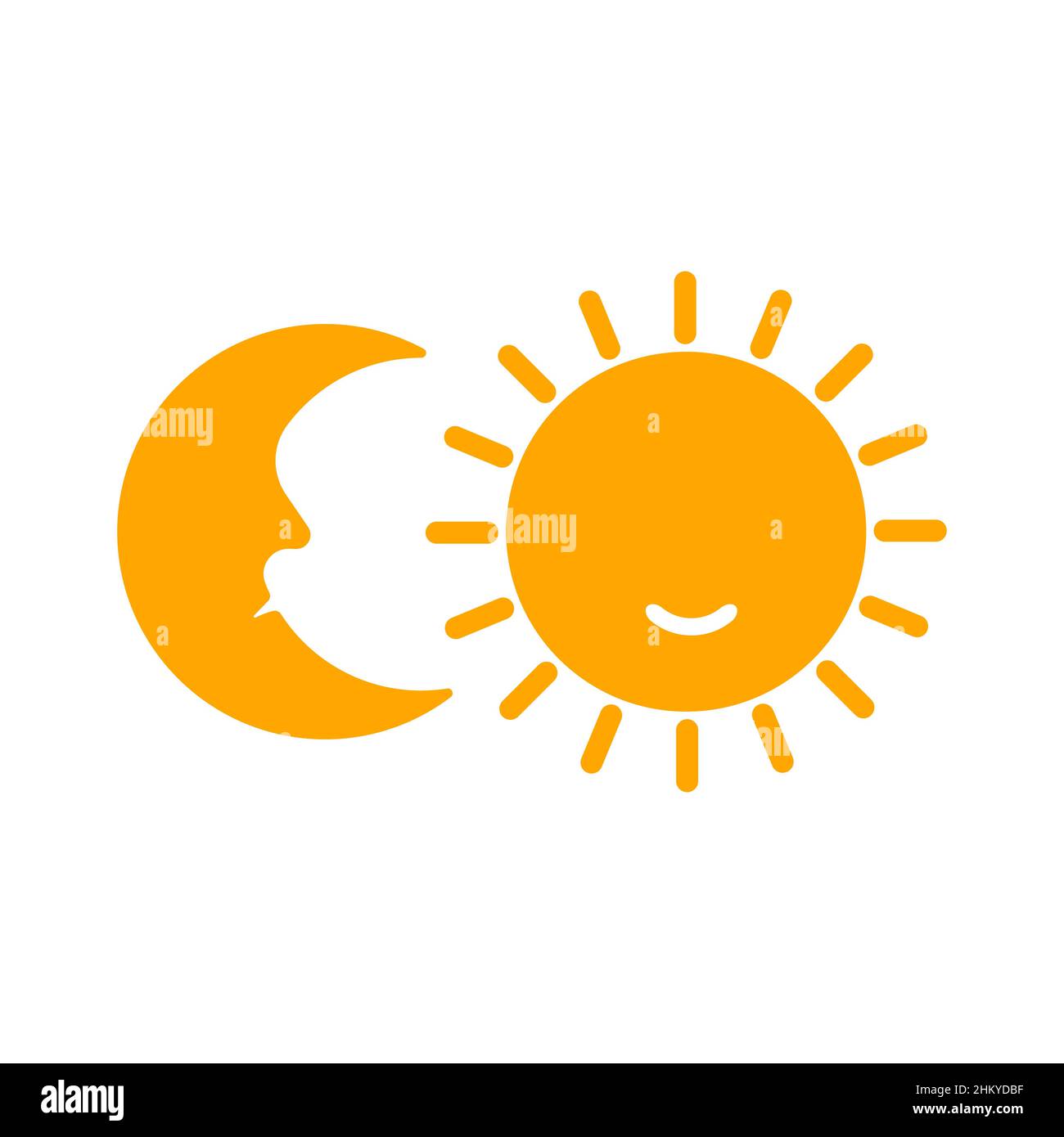 Sad moon and happy sun icon Stock Vector Image & Art - Alamy