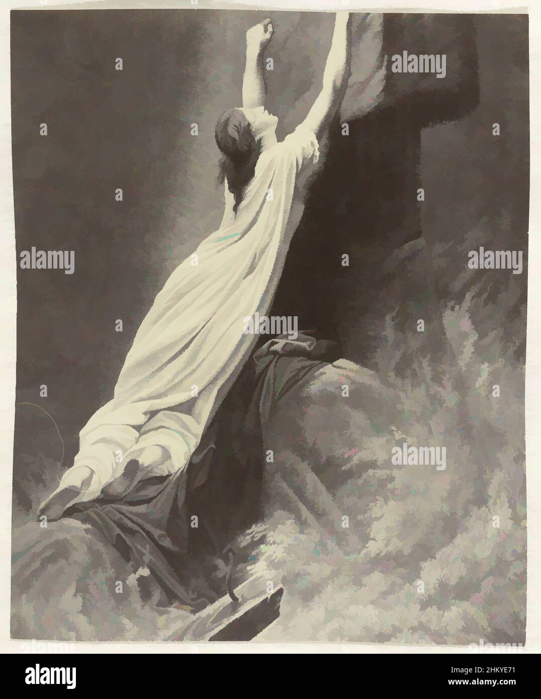 Art inspired by Photoreproduction of a print; unknown woman in distress ...