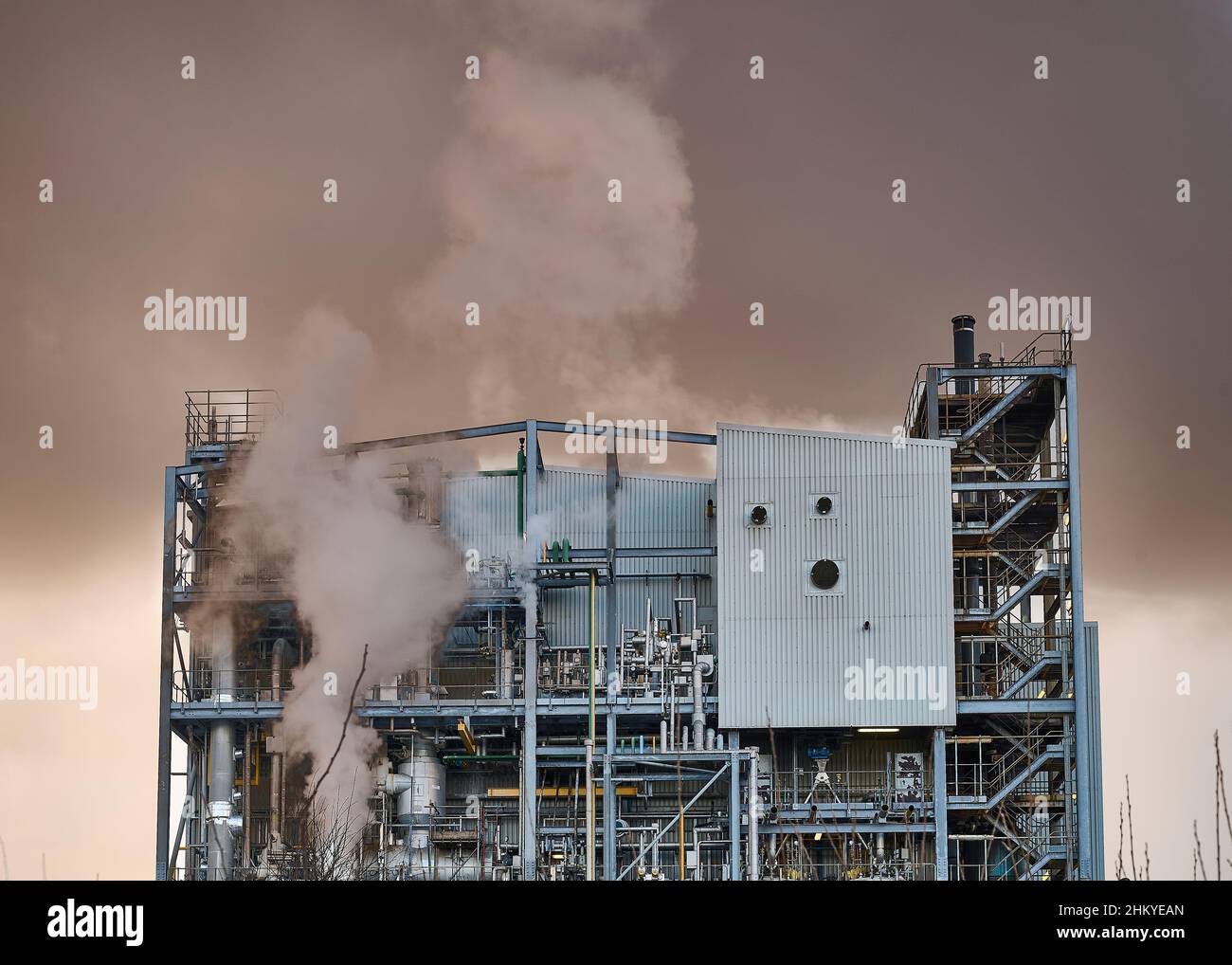 Victrex chemical plant on the banks of the River Wyre at Fleetwood ...