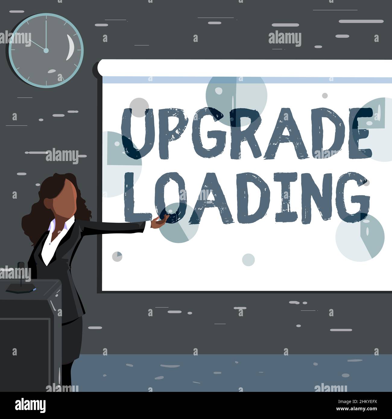 Hand writing sign Upgrade Loading. Concept meaning advancement of ...