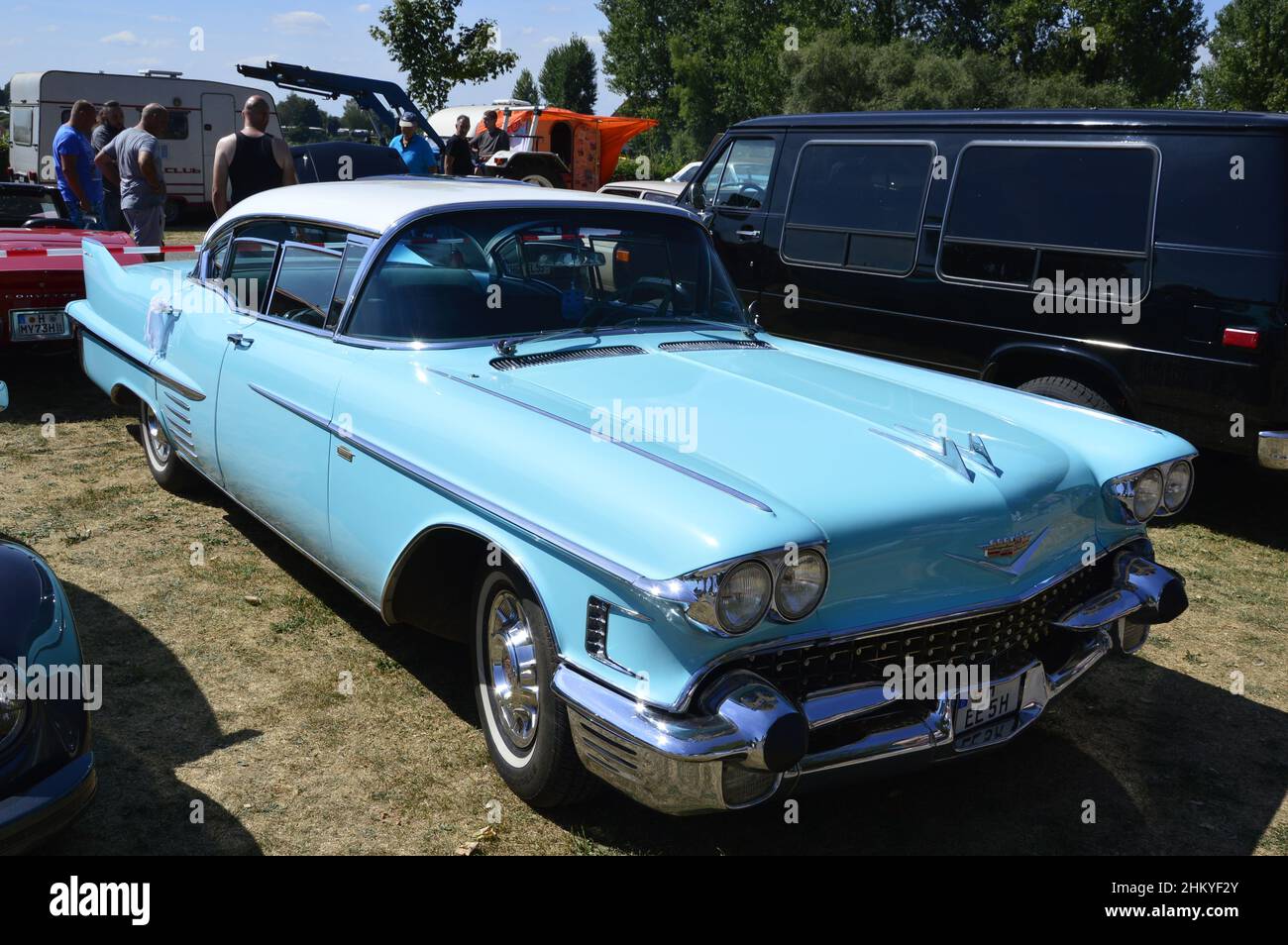 50s Cadillac at the oldtimer exhibition in Rinteln , Germany Stock ...