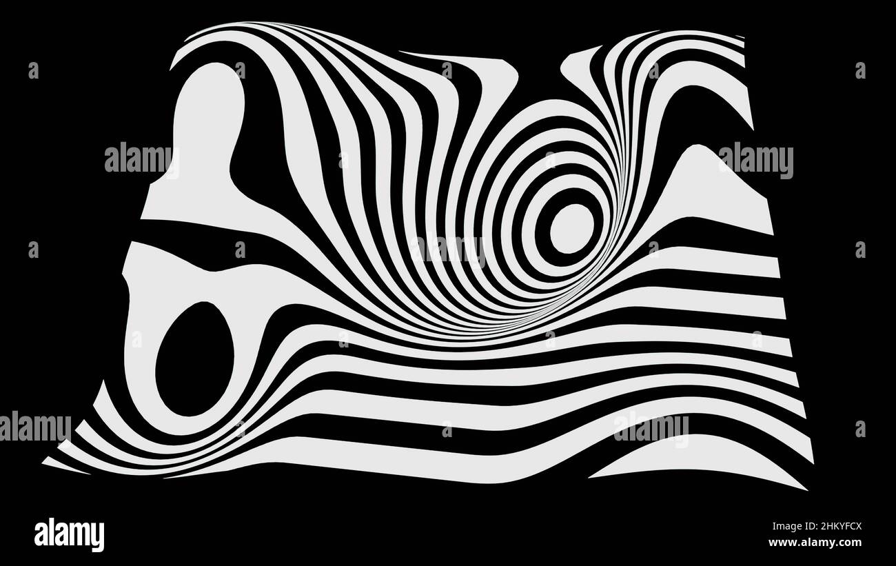 3d illustration - abstract black and white background with lines Stock ...