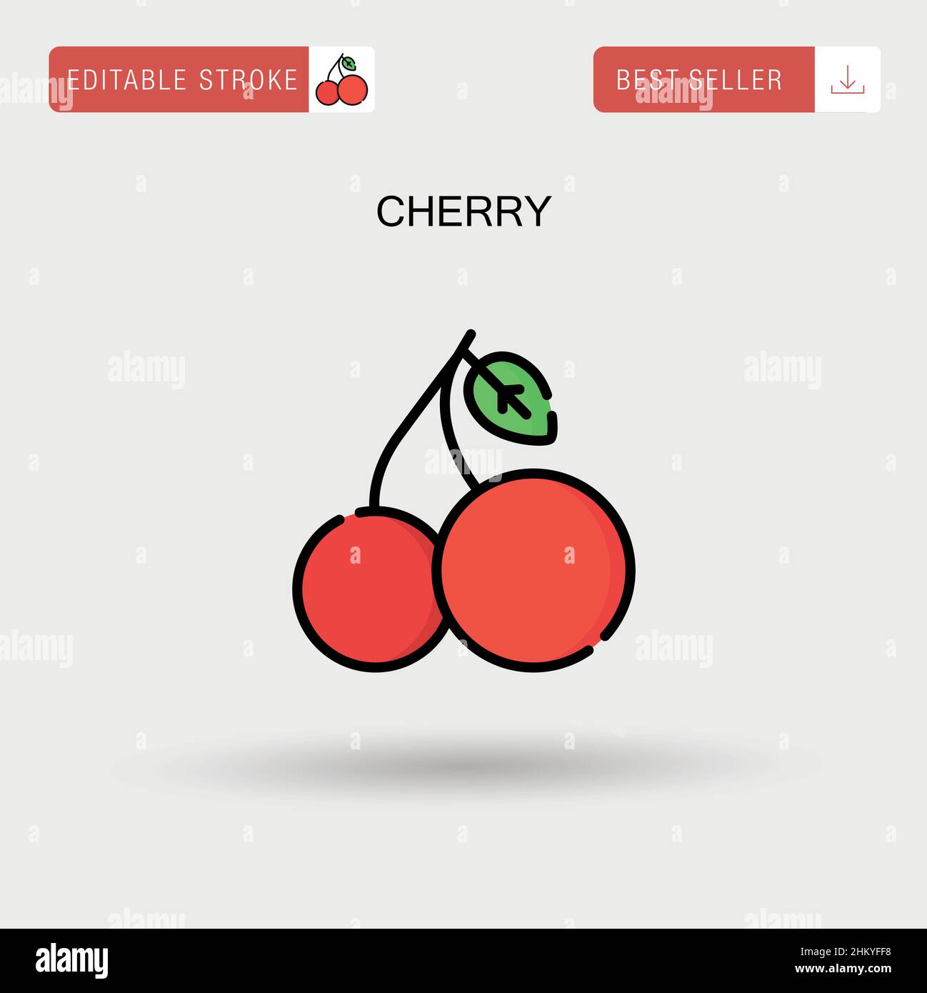 Red sour cherry tree branch Stock Vector Images - Alamy