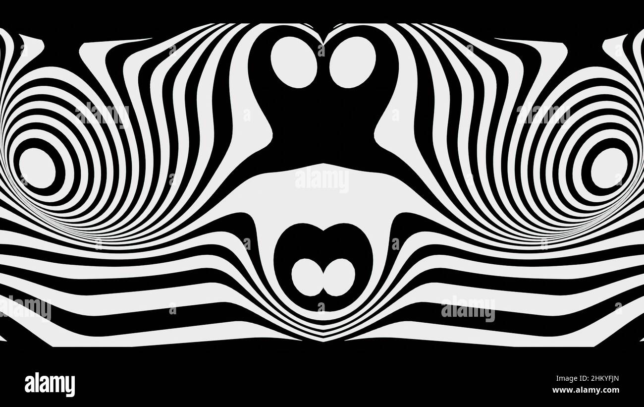 3d illustration - abstract black and white background with lines Stock ...